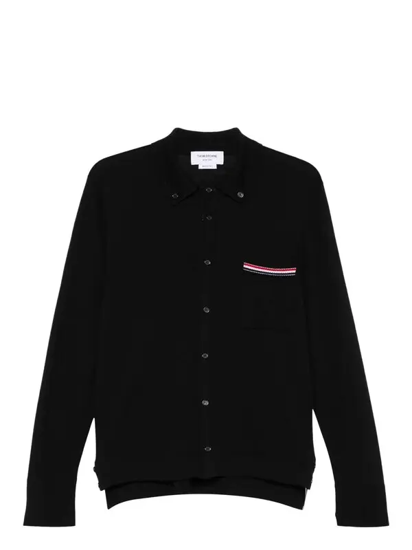 Thom Browne Jersey Stitch Button-down Shirt - Black