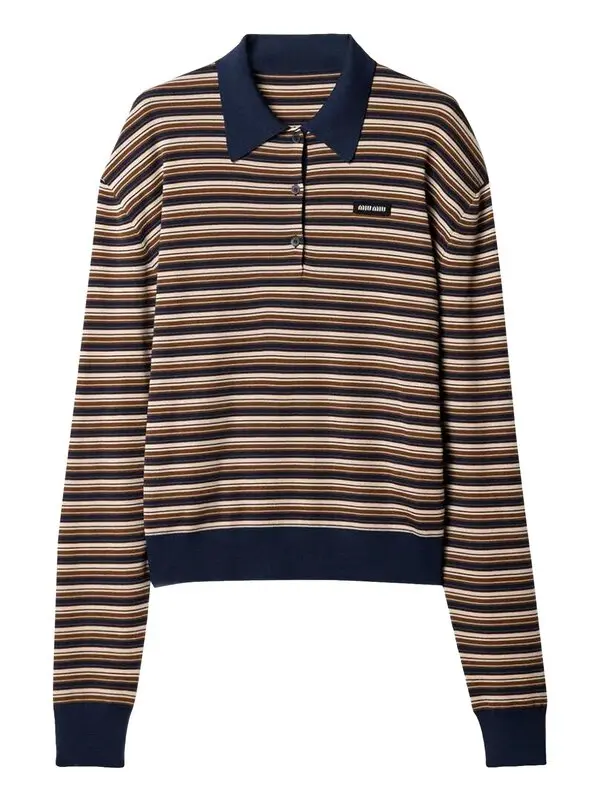Miu Miu Wool Striped Polo Shirt - Multicolor