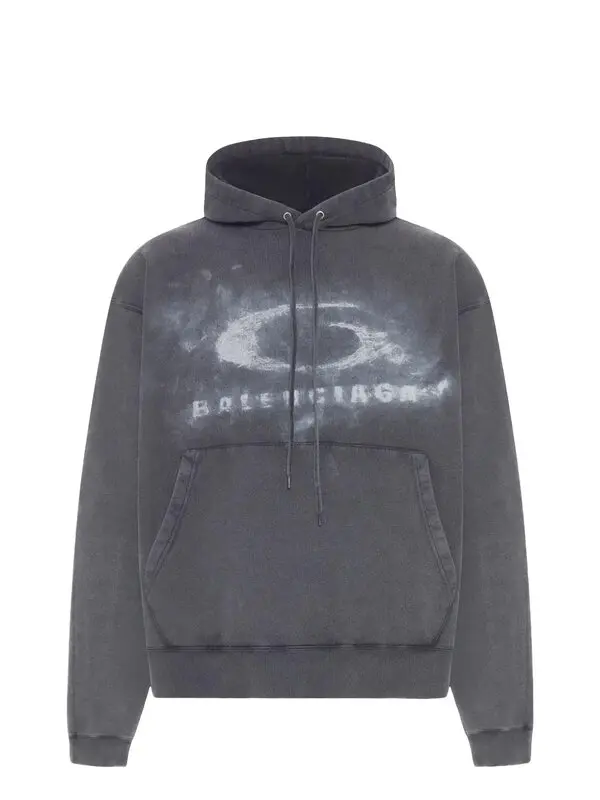 Balenciaga Oversized Drawstring Hoodie - Black