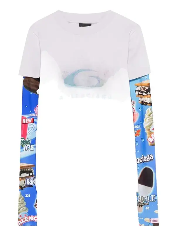 Balenciaga Double Sleeve T-shirt - White