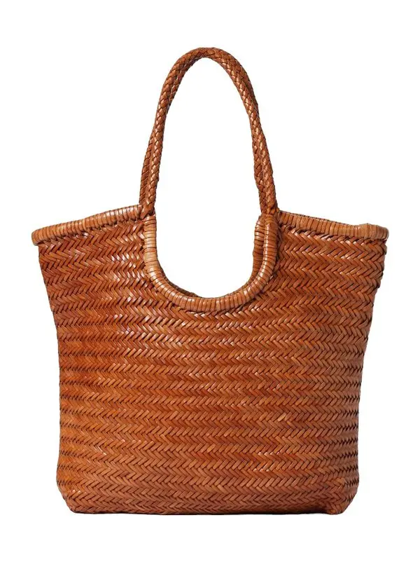 Dragon Diffusion Woven Shoulder Bag - Camel