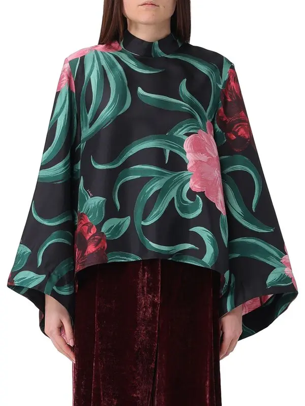 La DoubleJ Silk Blouse With Floral Print - Blue