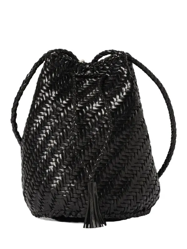 Dragon Diffusion Woven Shoulder Bag - Black