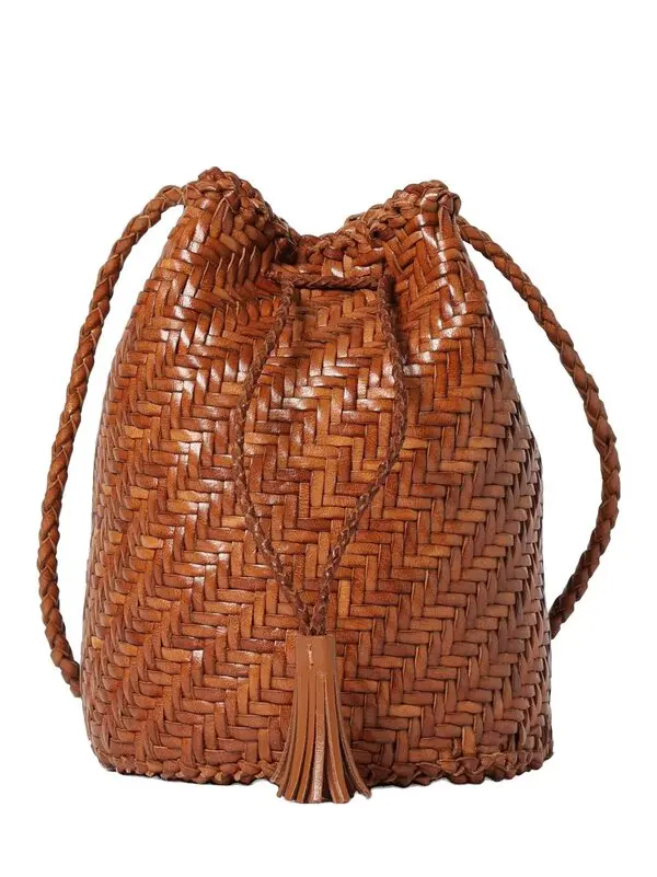 Dragon Diffusion Woven Shoulder Bag - Camel