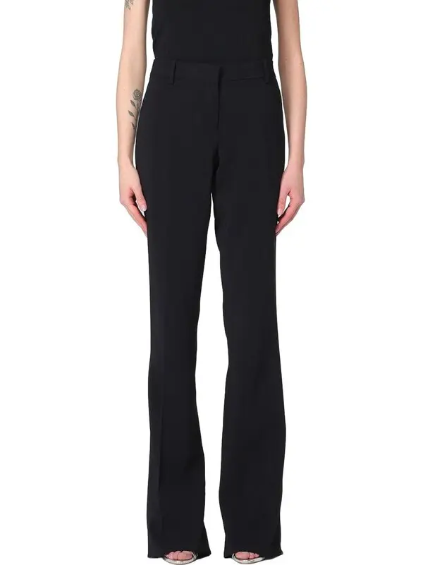 Ermanno Scervino High-waisted Flared Viscose Trousers - Black
