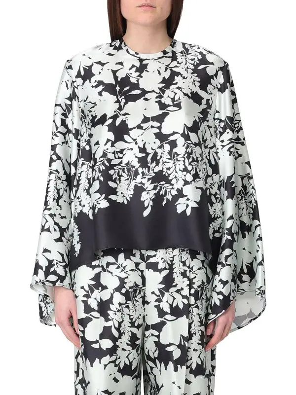 Agnona Printed Blouse - Black
