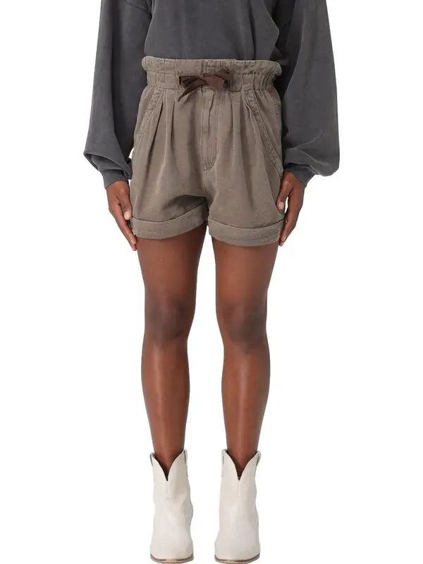 Isabel Marant Étoile Paper Bag Waist Drawstring Shorts - Brown