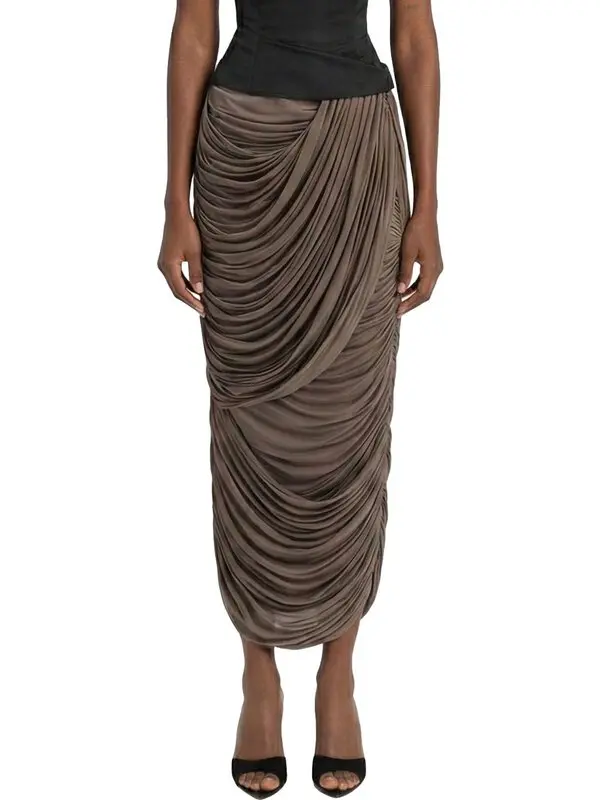 Magda Butrym Draped Skirt - Brown