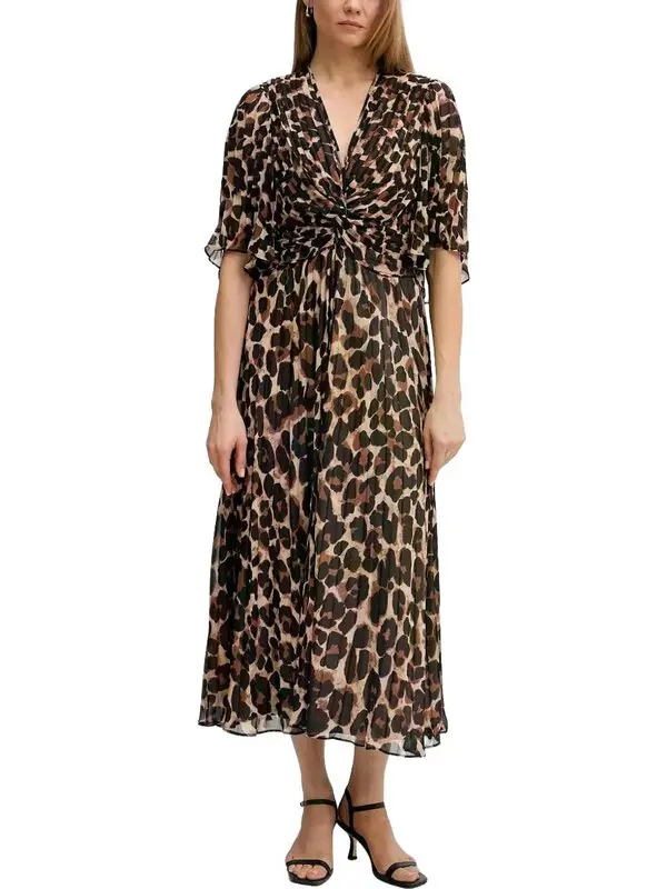 Joseph Ribkoff Animal Print Twisted Dress - Neutrals
