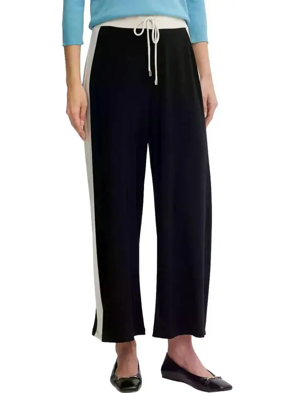 Joseph Ribkoff Stripe Wide-leg Trousers - Black