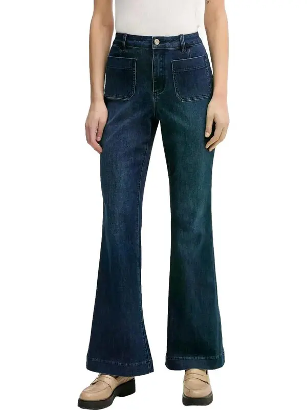 Joseph Ribkoff Patch Pocket Flare Leg Jeans - Blue