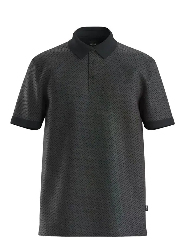BOSS Patterned Polo Shirt - Grey
