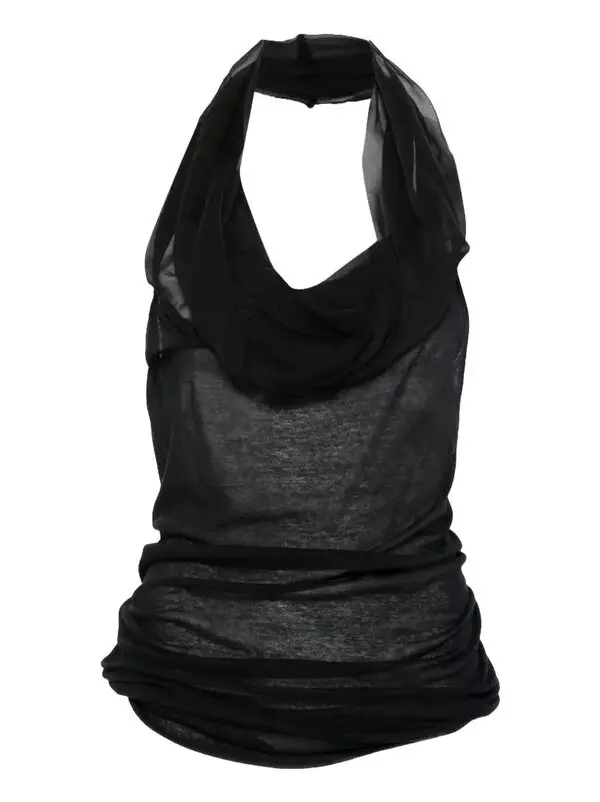 Rick Owens Draped Halterneck Tank Top - Black