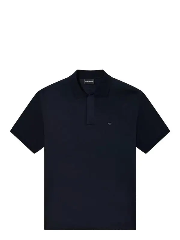 Emporio Armani Lyocell-blend Jersey Polo Shirt - Black