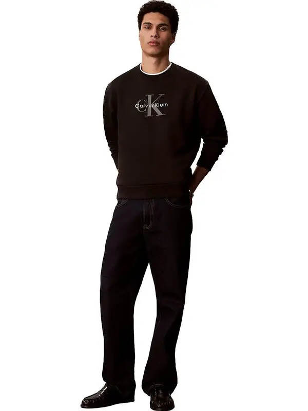 Calvin Klein Monologo Fleece Sweatshirt - Black