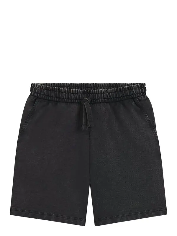 Hugo Faded-logo Cotton Terry Shorts - Black
