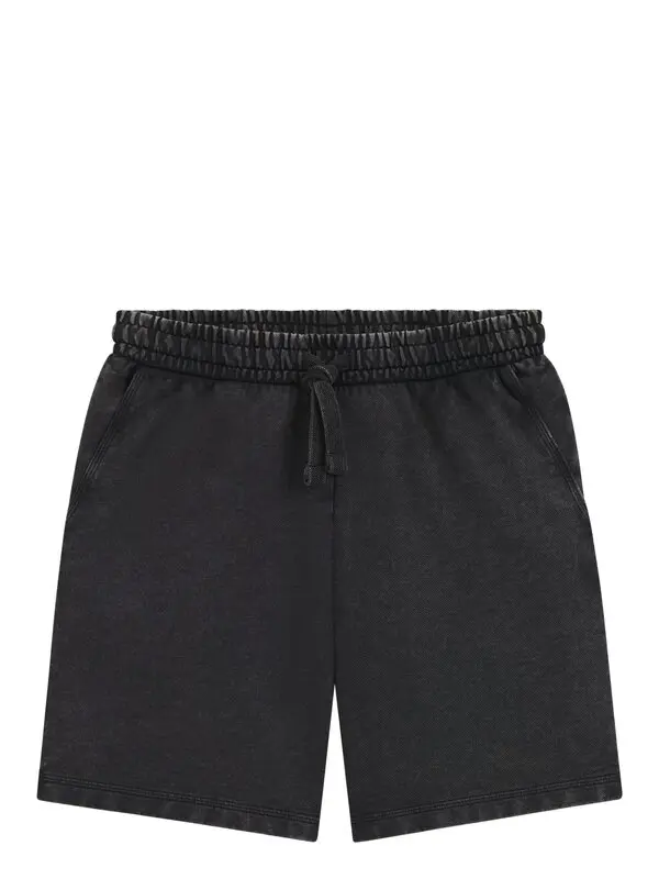 Hugo Faded-logo Cotton Terry Shorts - Black
