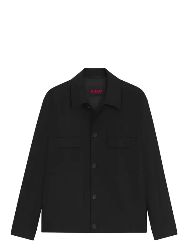 Hugo Slim-fit Wool-blend Twill Jacket - Black