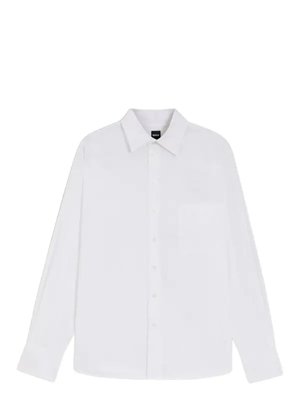 BOSS Oversized-fit Cotton Blouse - White
