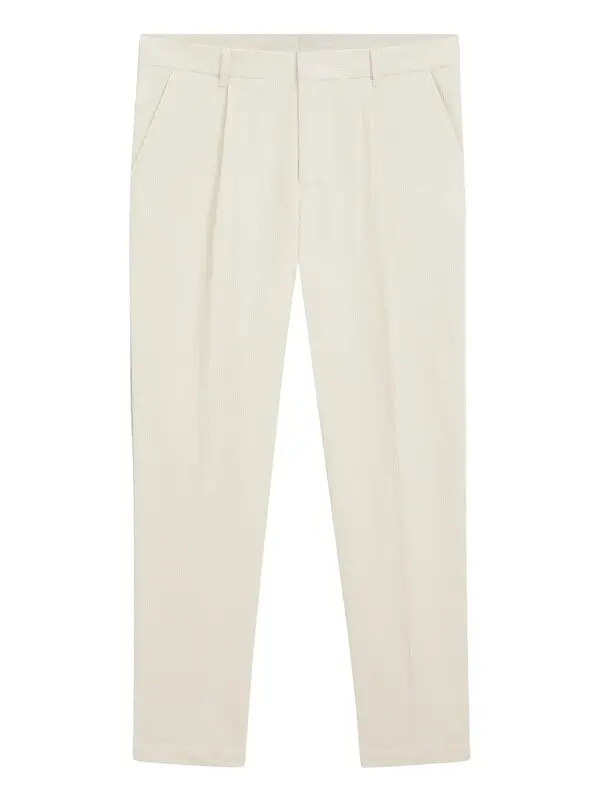 BOSS Tapered-fit Stretch-cotton Corduroy Trousers - White
