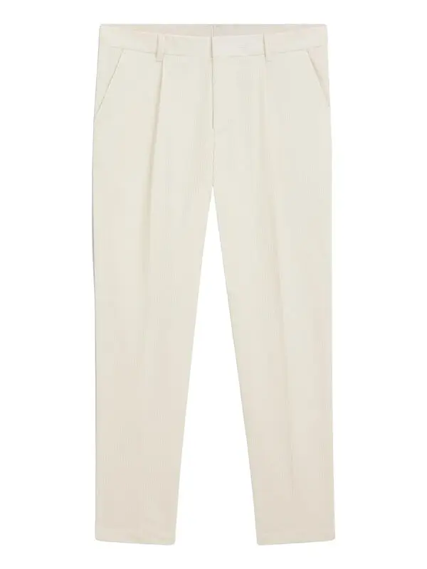 BOSS Tapered-fit Stretch-cotton Corduroy Trousers - White