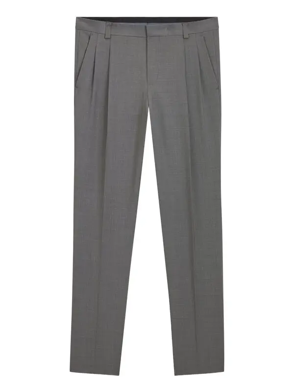 Hugo Extra-slim-fit Virgin-wool Dobby Trousers - Grey