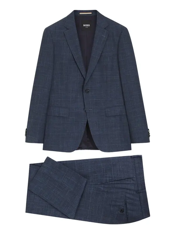 BOSS Two-piece Slim-fit Suit In Wool, Silk And Linen - Light Blue