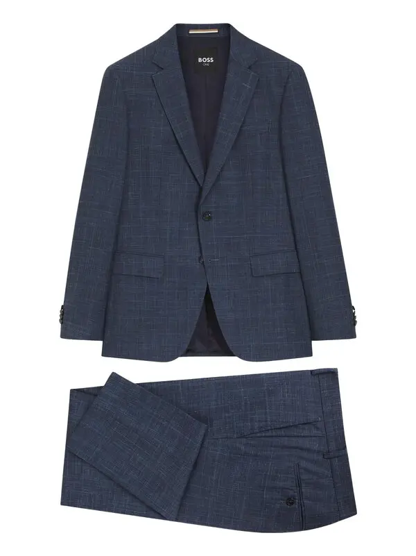 BOSS Two-piece Slim-fit Suit In Wool - Light Blue