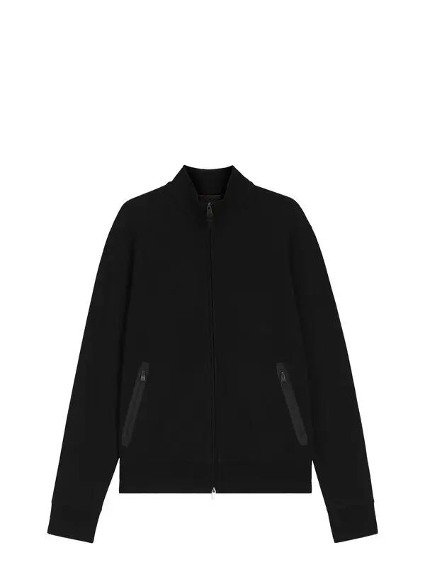 BOSS Waffle-texture Zip Sweatshirt - Black