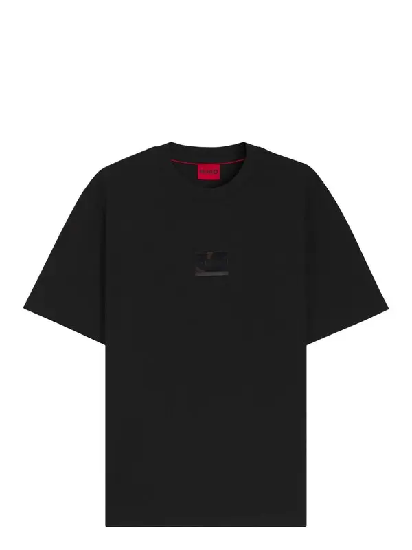 Hugo Tortoise-logo T-shirt In Cotton Jersey - Black