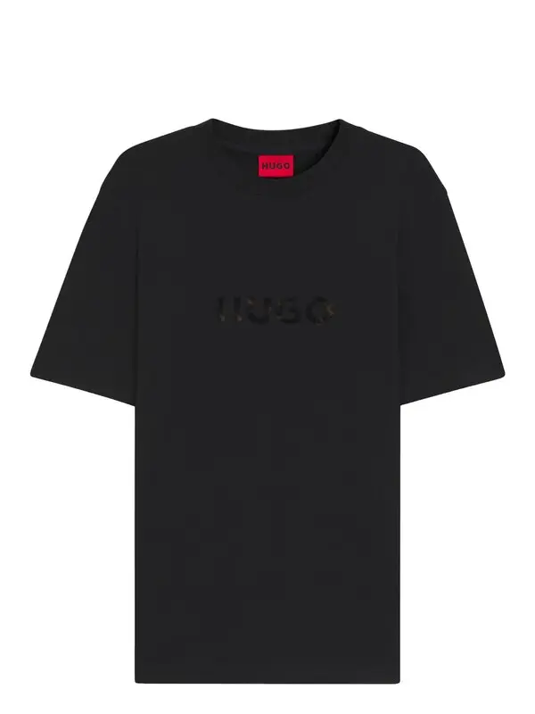 Hugo Tortoise-logo T-shirt In Cotton Jersey - Black