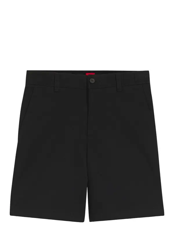 Hugo Slim-fit Stretch-cotton Twill Shorts - Black