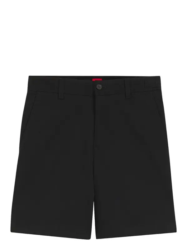 Hugo Slim-fit Stretch-cotton Twill Shorts - Black