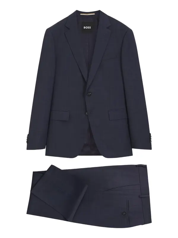 BOSS Three-piece Slim-fit Suit In Virgin-wool Serge - Light Blue