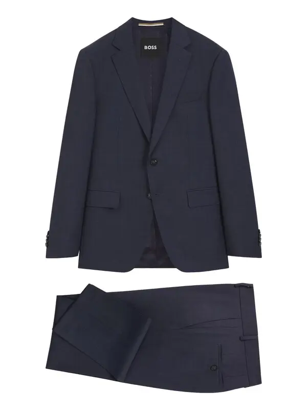 BOSS Three-piece Slim-fit Suit In Virgin-wool Serge - Light Blue