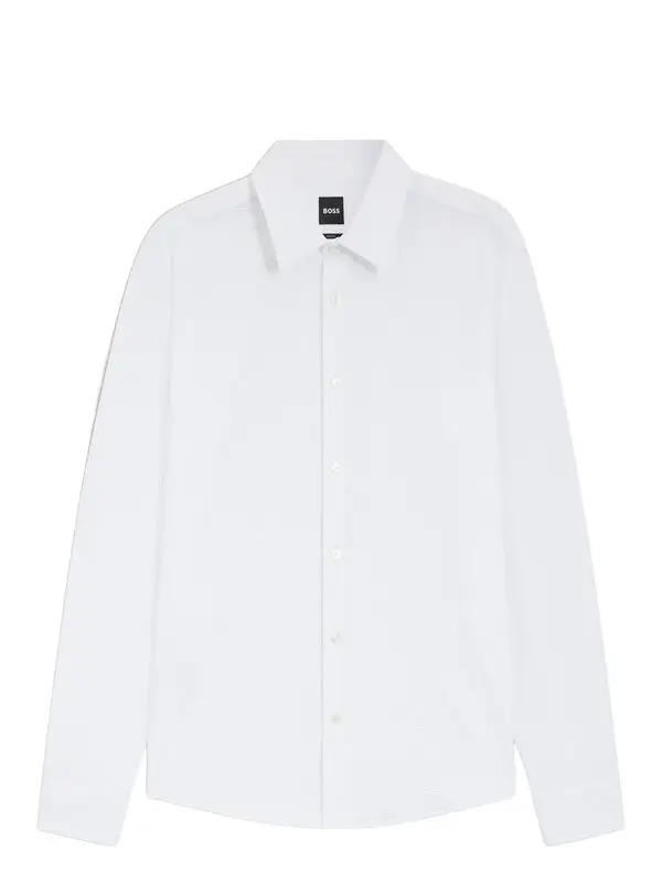 BOSS Slim-fit Shirt In Italian Performance-stretch Seersucker - White
