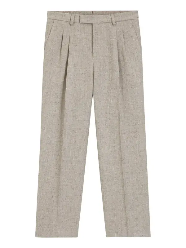 BOSS Micro-patterned Oversized Trousers - Light Beige
