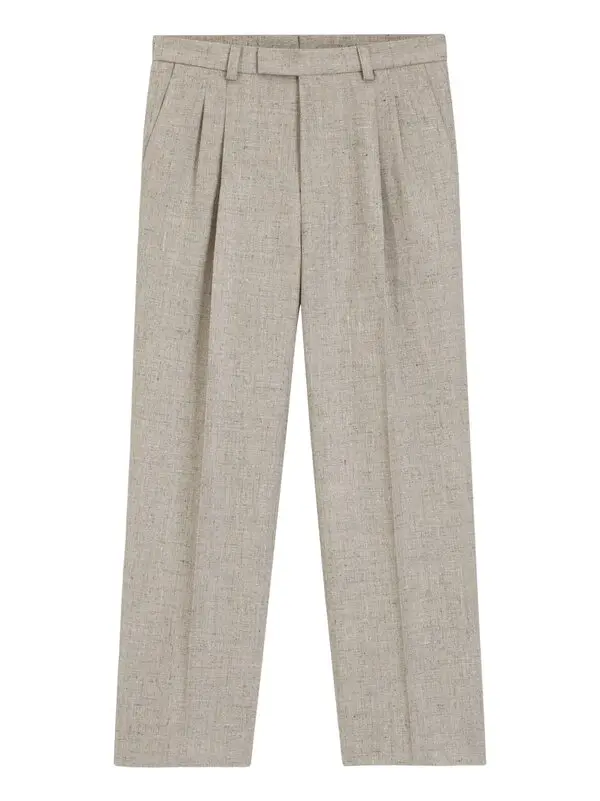 BOSS Micro-patterned Oversized Trousers - Light Beige