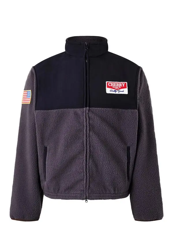 CHERRY LOS ANGELES Logo-appliquéd Fleece Jacket - Gray