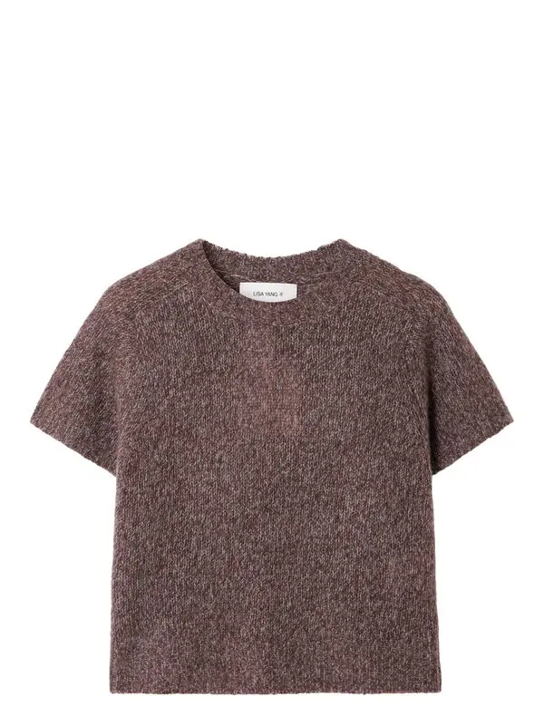 LISA YANG Cashmere And Silk-blend T-shirt - Brown