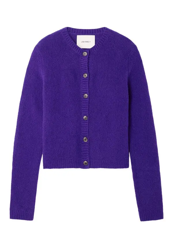 LISA YANG Felicia Cashmere And Silk-blend Cardigan - Purple