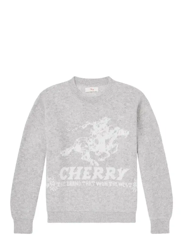 CHERRY LOS ANGELES Jacquard-knit Alpaca-blend Sweater - Gray