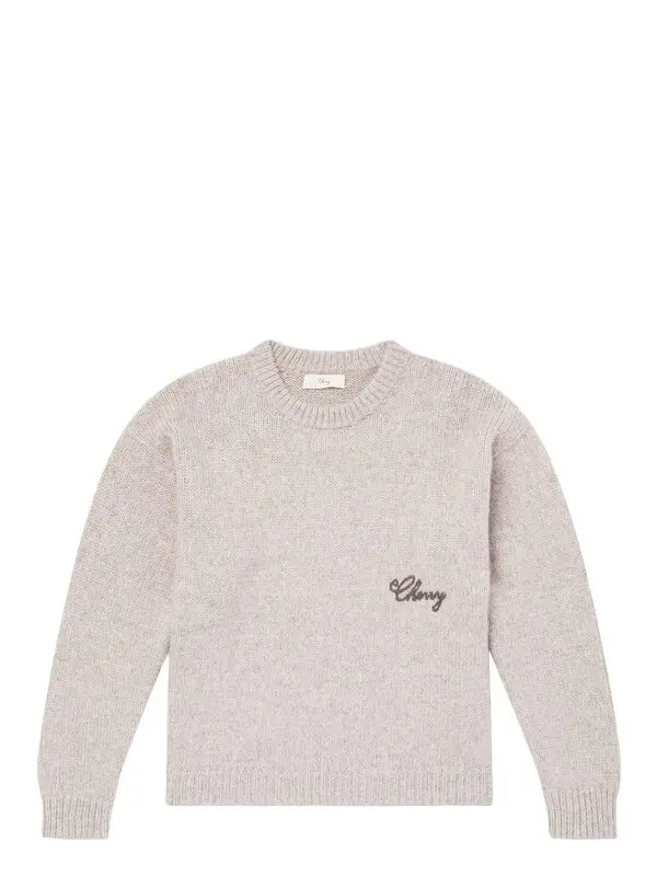 CHERRY LOS ANGELES Logo-embroidered Alpaca-blend Sweater - Beige