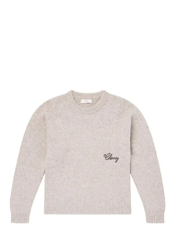CHERRY LOS ANGELES Logo-embroidered Alpaca-blend Sweater - Neutrals