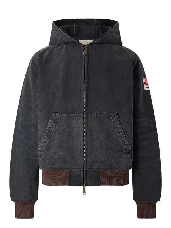 CHERRY LOS ANGELES Logo-appliquéd Cotton-canvas Hooded Jacket - Black