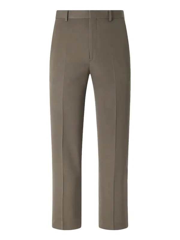 Auralee Straight-leg Wool-gabardine Trousers - Brown