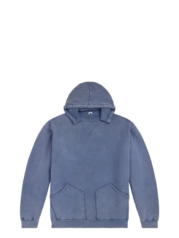A.PRESSE Cotton-jersey Hoodie - Blue