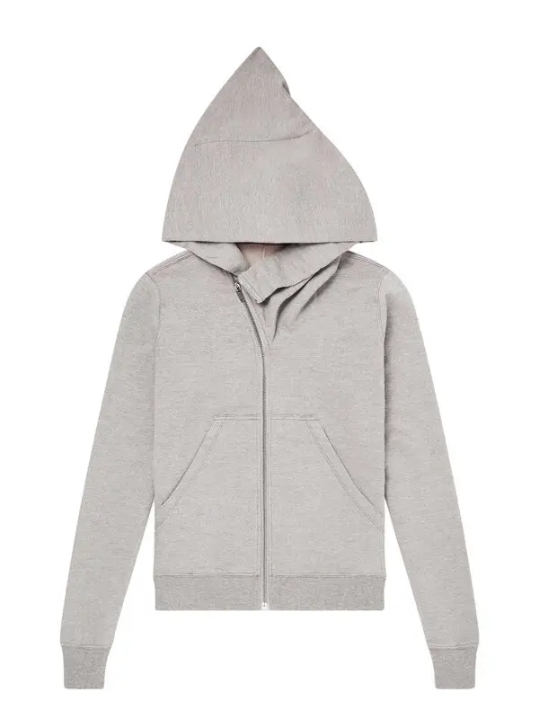 Rick Owens Mountain Zip-up Cotton-blend Hoodie - Gray