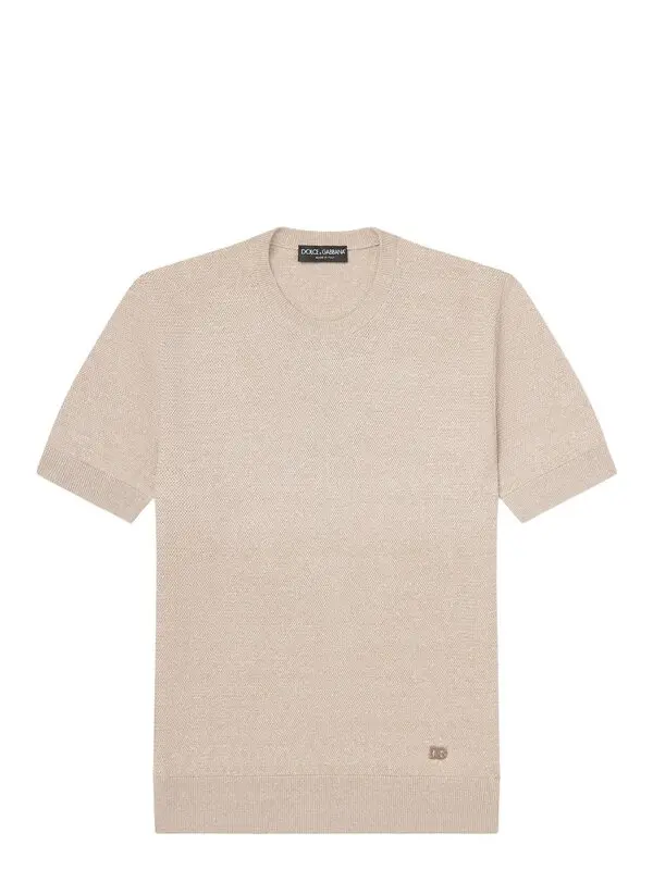 Dolce & Gabbana Linen-blend T-shirt - Neutrals