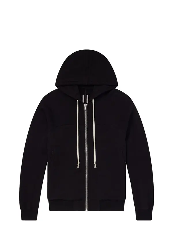 Rick Owens Organic Cotton-terry Zip-up Hoodie - Black